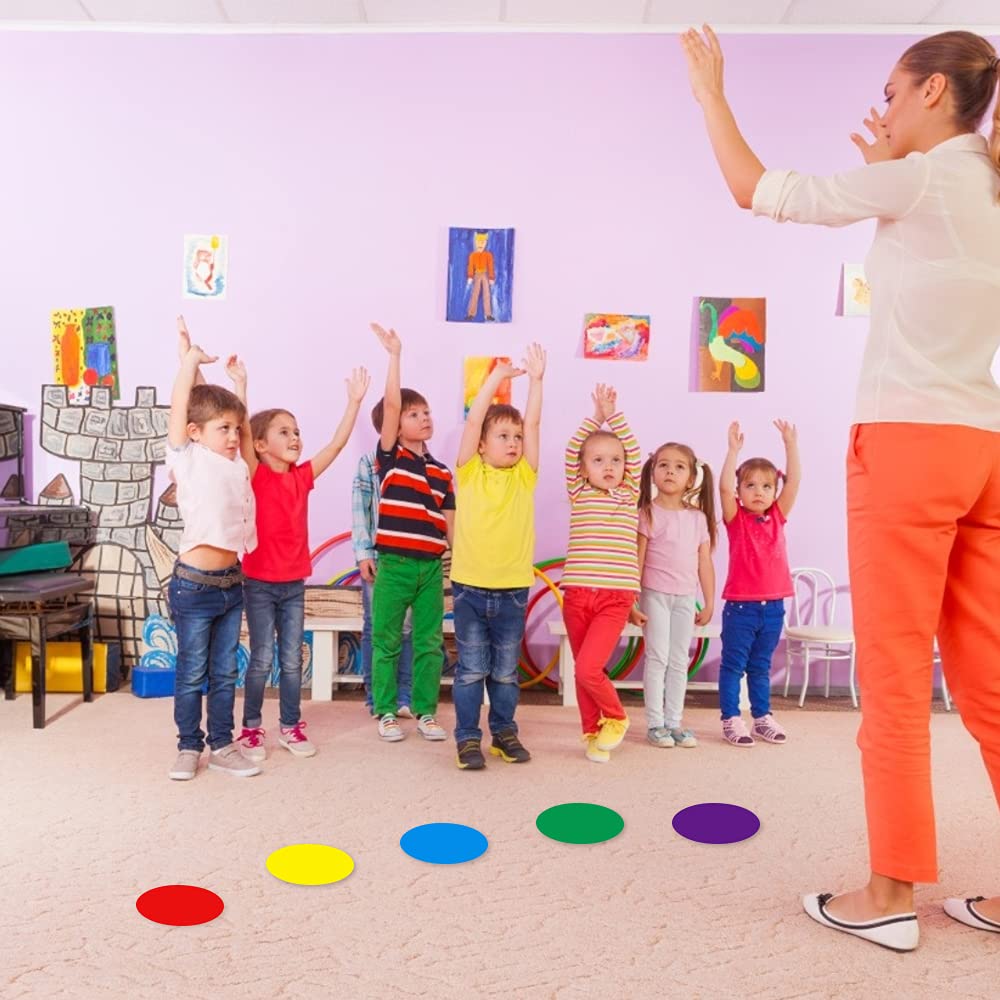 Round Floor Stickers, 6 Inch Spot Markers Floor Spots Self Adhesive Vinyl Stickers Classroom Dot Spots for Preschool and Kindergarten Elementary Teachers (42PCS)