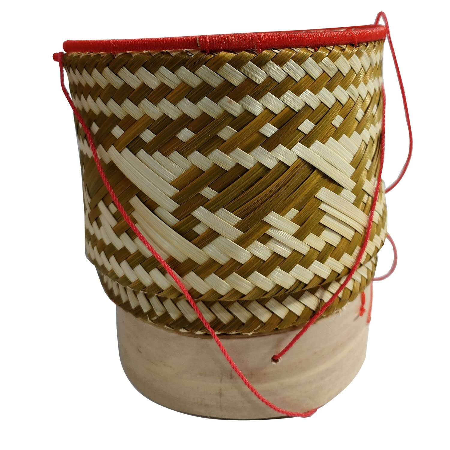 Heavens Tvcz Bamboo Sticky Laos Rice Serving Basket Elephant Handmade ''KRA-Tip'' Thai Weave Wickerwork with Vegetable Based Dye Serving Travel Picnic Keeping Sticky After Steaming Keep Sticky Warm