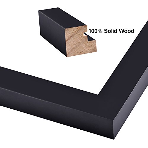 RPJC 8x10 inch Picture Frame Made of Solid Wood High Definition Glass for Table Top Display and Wall Mounting Black