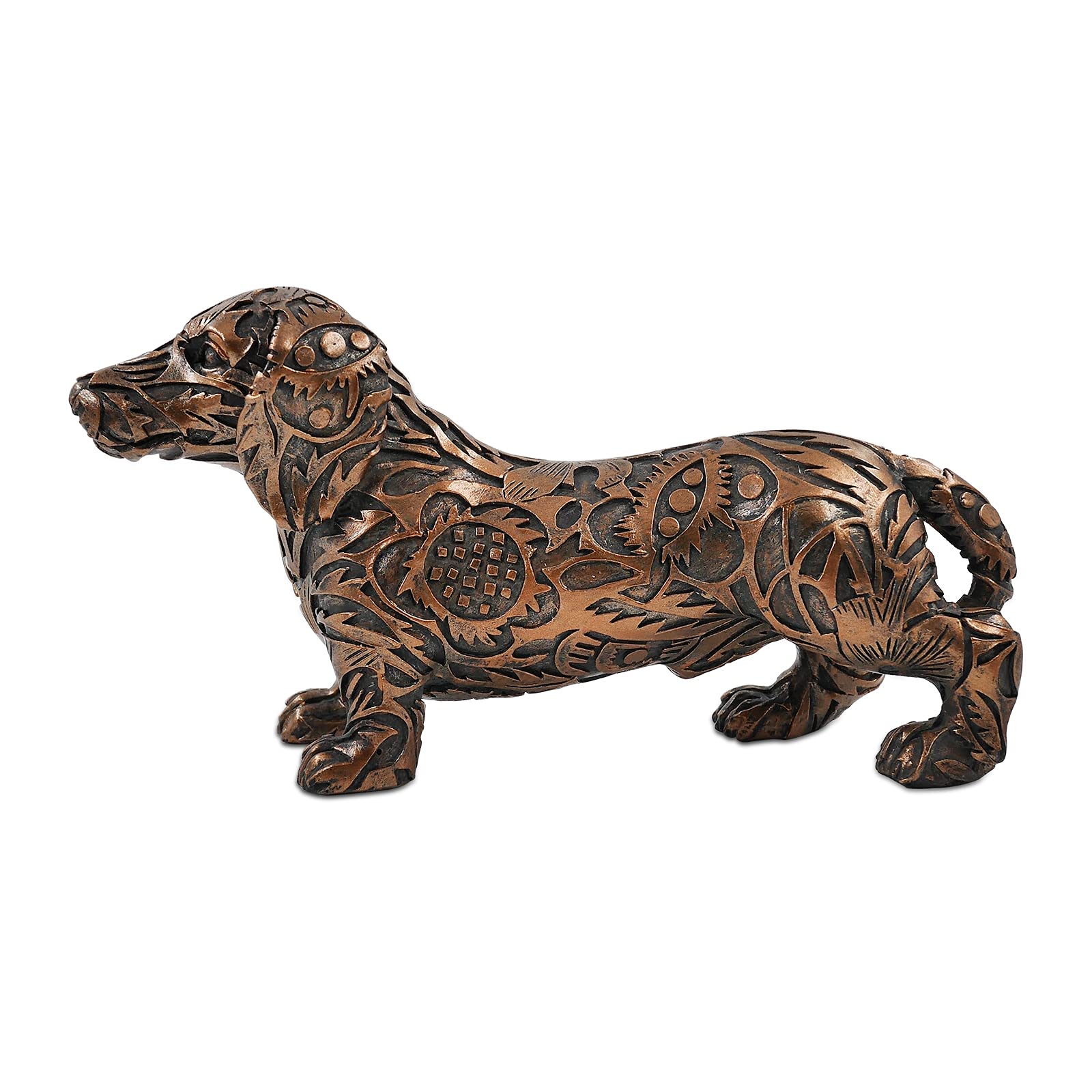 SIMON'S SHOP 8'' Dachshund Figurines, Bronze Dog Statue, Puppy Sculpture, Wiener Dog Decor, Gifts for Dog Loving Friends