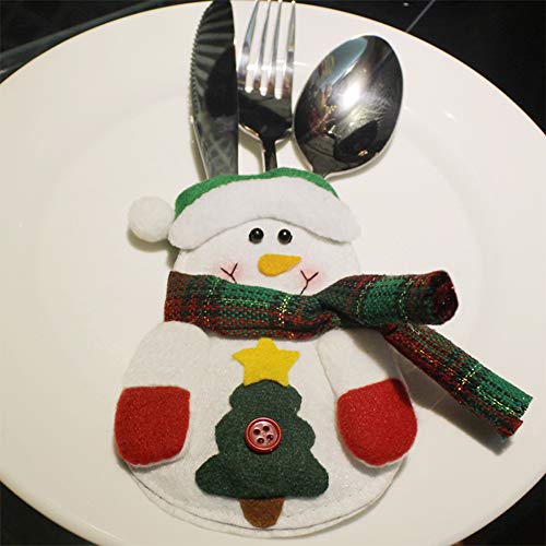 LERTREE 6PCS Christmas Fork Spoon Pocket Tableware Decoration Knife Fork Holder Table Dinner Decor