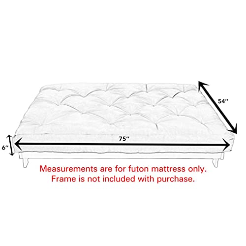 Trupedic Poly Solid Futon Mattress, 6-inch, Black