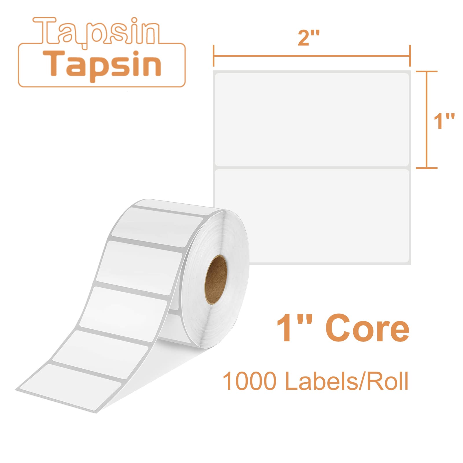 Tapsin 2" X 1” Direct Thermal Labels - Address Labels Compatible with Roll & Zebra Desktop Label Printers for Shipping Address Mailing Barcode Labels (1000 Labels/Roll, 1 Roll)
