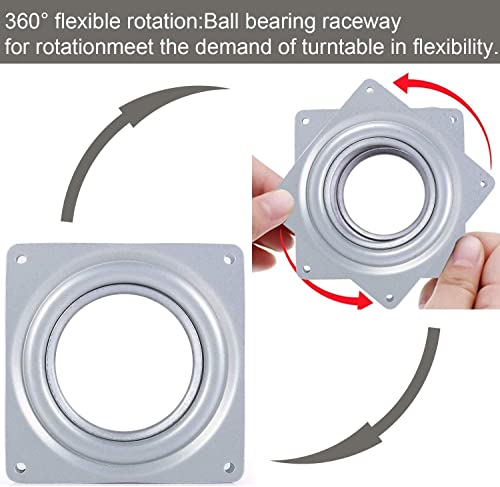 4 Inch Table Turntable Rotating Plate Display Base Stand Round Plate Display Base plategalvanized Steel Square Desk Tool Table Turntable Rotating Plate