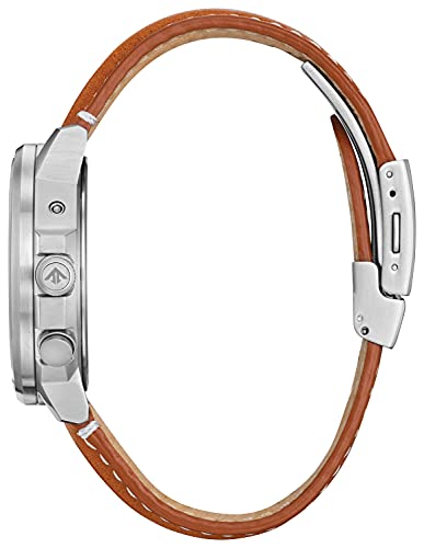 Citizen Men's Eco-Drive Promaster Air Skyhawk Atomic Time Keeping Watch in Super Titanium with Brown Leather Strap, Blue Dial (Model: CB0241-00L)