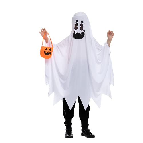 Spooktacular Creations 2 Pack Kids Unisex Mask Ghost Costume for Fancy Dress Cosplay and Spooky Creatures Party-S(5-7yr)