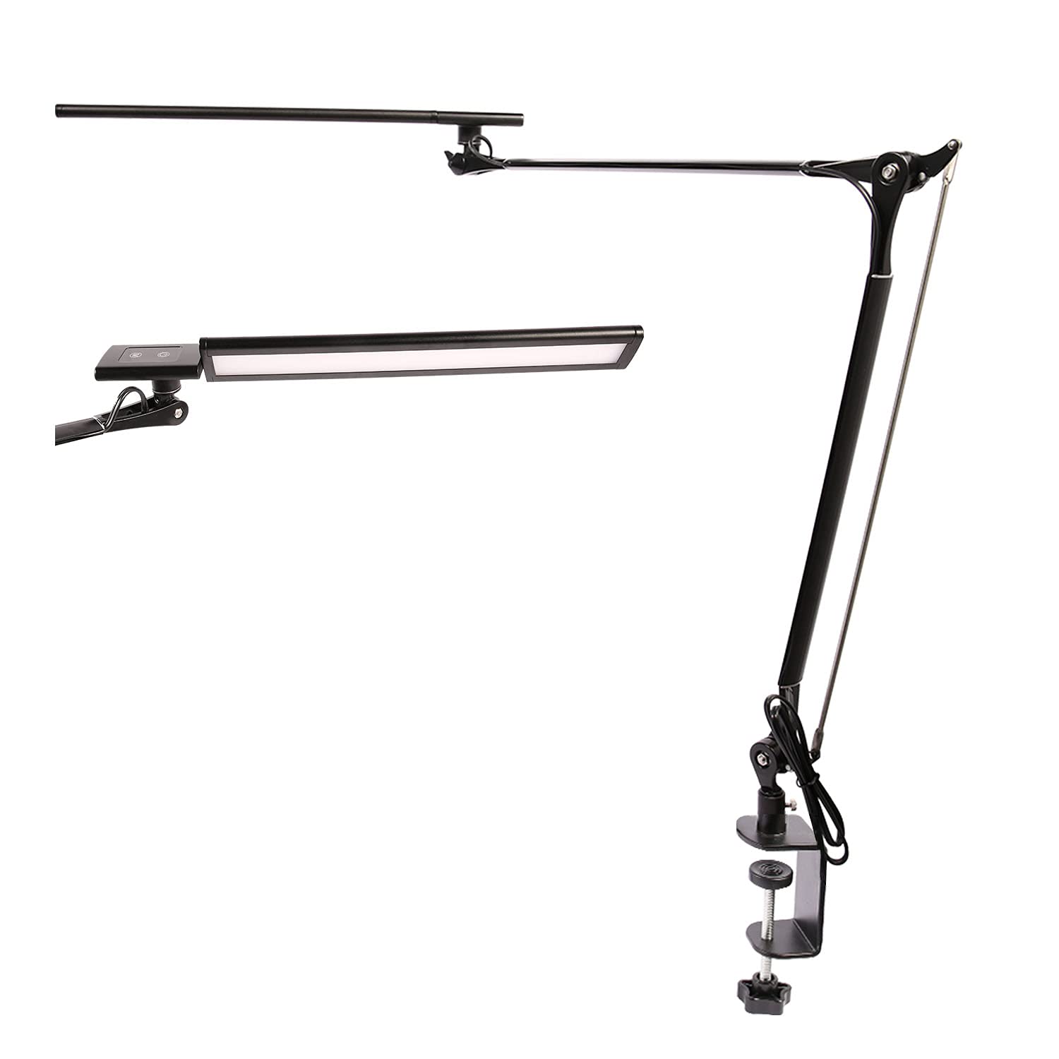 Tedgor LED Desk Lamp, Architect Task Lamp, 12W Eye-Caring Metal Swing Arm Dimmable Drafting Table Lamp with Clamp,Touch Control Desk Lamp, Study Reading Work Office Workbench