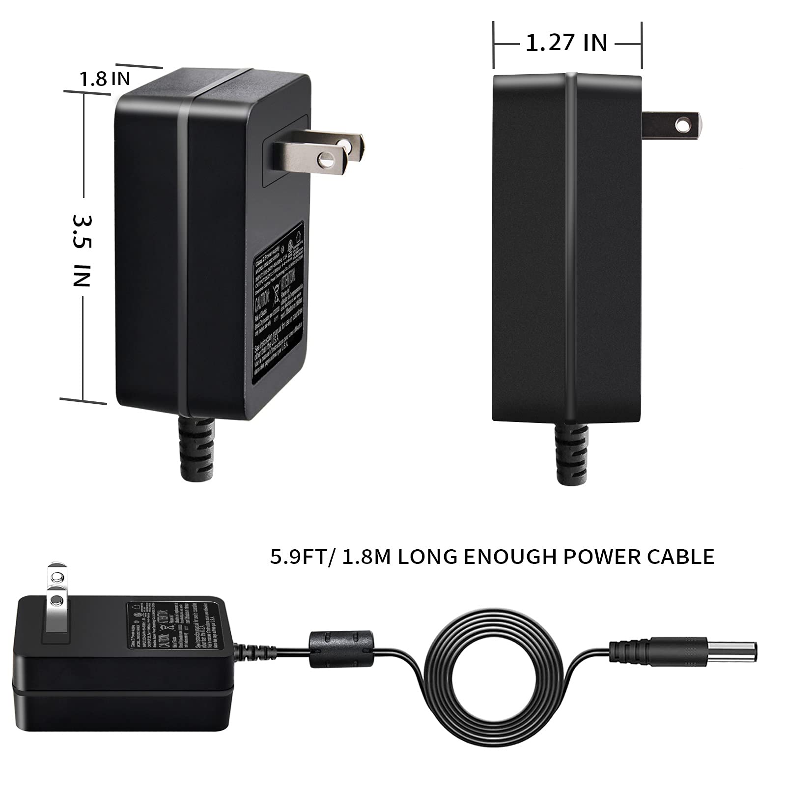 Gonine 12V 3A Power Supply Cord UL Certificate, 100V - 240V AC to DC 12 Volts 3A 2A Power Adapter for 12Vdc Wireless Router, Neck Shoulder Massager, LED Strip Lights, CCTV Cameras, Hard Drivers.