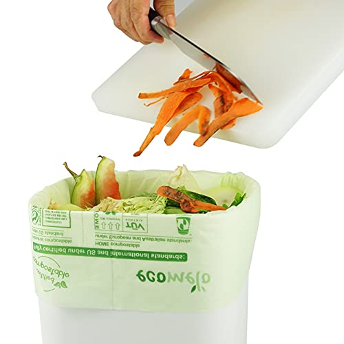 ecomelo Compostable Trash Bags, 3 Gallon/11.35 Liter, 100 count, Extra thick 0.71 Mils, Kitchen Food Scrap/Organic Waste Bags certified Biodegradable BPI ASTM D6400, HOME Compostable EN13432 & AS5810