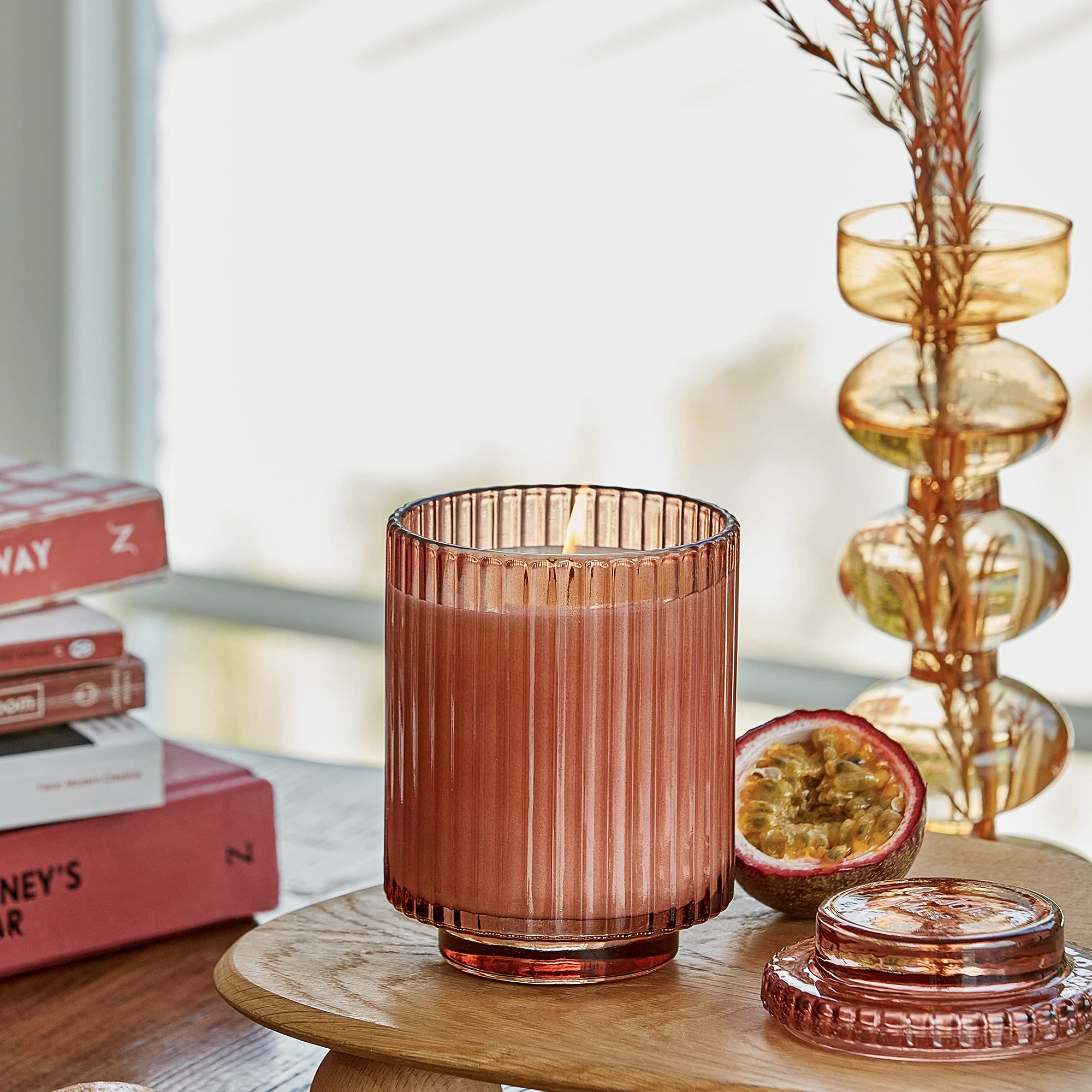 LA JOLIE MUSE Candles for Home Scented - Passionfruit Peony Scented Candle, Natural Soy Wax, 80 Hours Long Burning, Candles Gifts for Women, 12.3oz