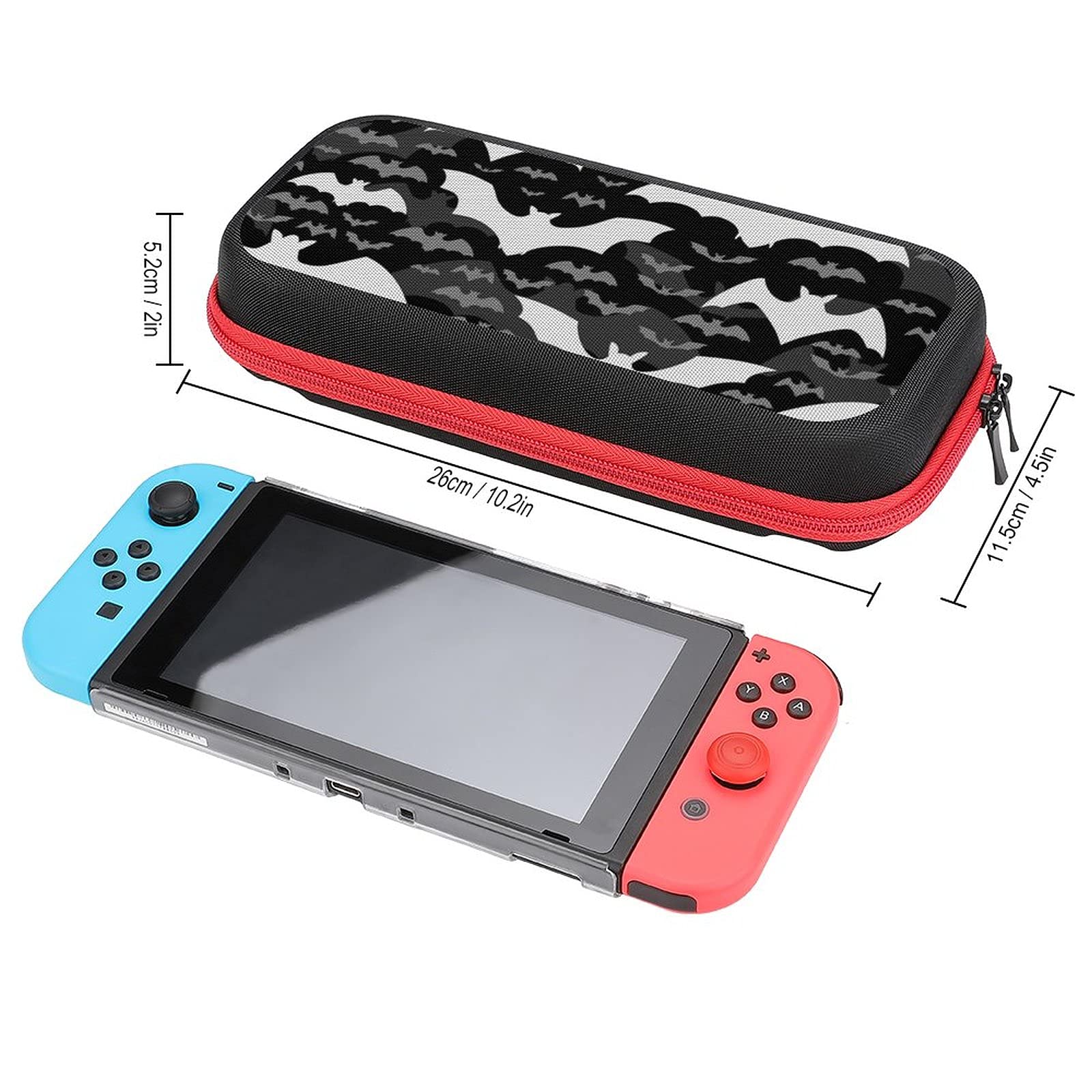 Halloween Flying Bats Travel Carrying Case Tote Bag For Nintendo Switch Accessories Holds 20 Game Card Bag