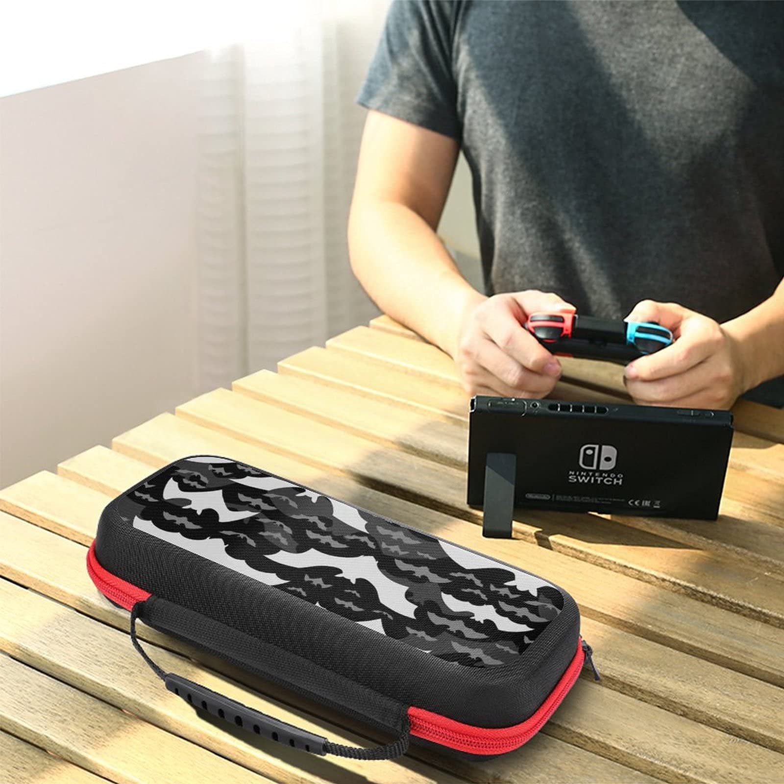 Halloween Flying Bats Travel Carrying Case Tote Bag For Nintendo Switch Accessories Holds 20 Game Card Bag