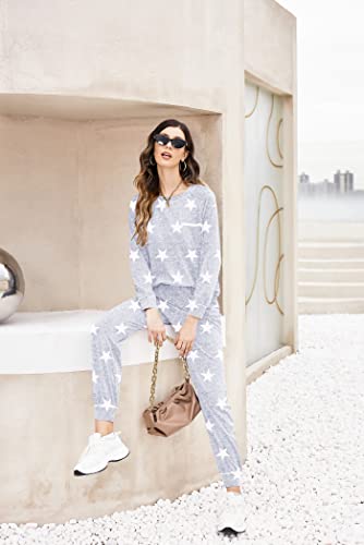 Ekouaer Pajamas Set for Women Soft Comfy Pjs Sets Long Sleeve Sleepwear Loungewear S-XXL