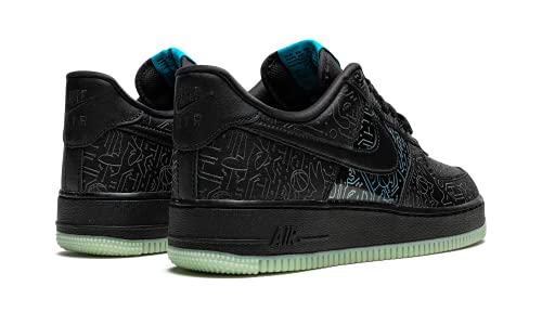 Nike Men's Air Force 1 Low Space Jam Computer Chip, Black/Light Blue Fury/Black, 9