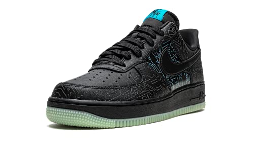 Nike Men's Air Force 1 Low Space Jam Computer Chip, Black/Light Blue Fury/Black, 9