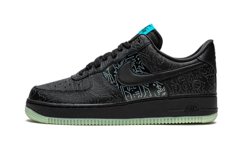 Nike Men's Air Force 1 Low Space Jam Computer Chip, Black/Light Blue Fury/Black, 9