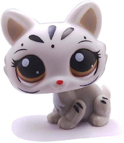 Black & White Big Eye Cat Mini Pet Shop - LPS Action Figure, Rare Short Hair Kitten Toy for Kids