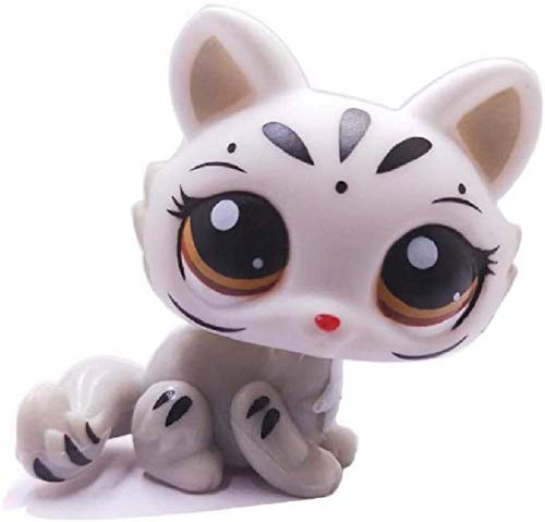 Black & White Big Eye Cat Mini Pet Shop - LPS Action Figure, Rare Short Hair Kitten Toy for Kids