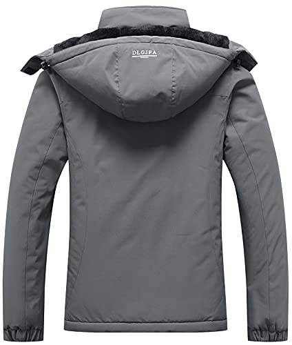 DLGJPA Women's Mountain Waterproof Ski Jacket Detachable Hood Windproof Rain Winter Warm Snow Coat