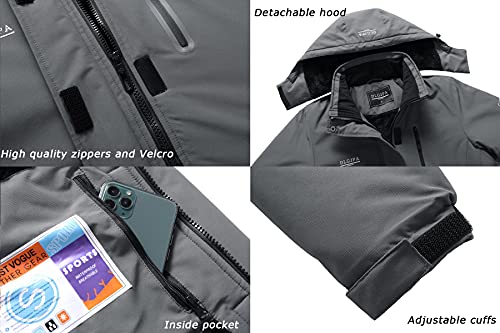 DLGJPA Women's Mountain Waterproof Ski Jacket Detachable Hood Windproof Rain Winter Warm Snow Coat