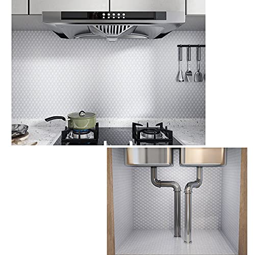 Kitchen Backsplash Wallpaper Aluminum Foil Wall Sticker(15.7×118.1inch)