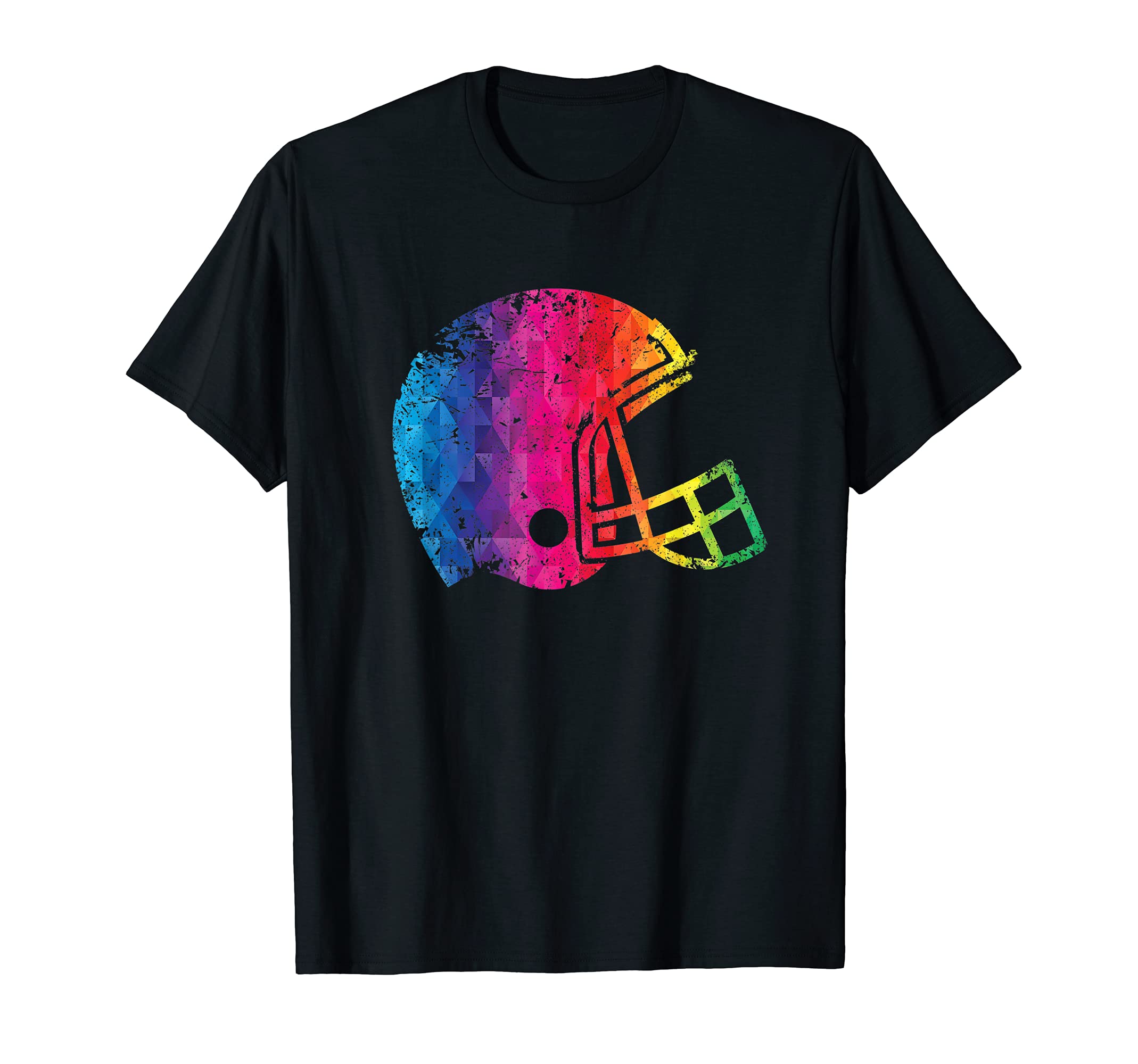 LGBT Rainbow Football Helmet Gay Pride Rainbow Color Flag T-Shirt