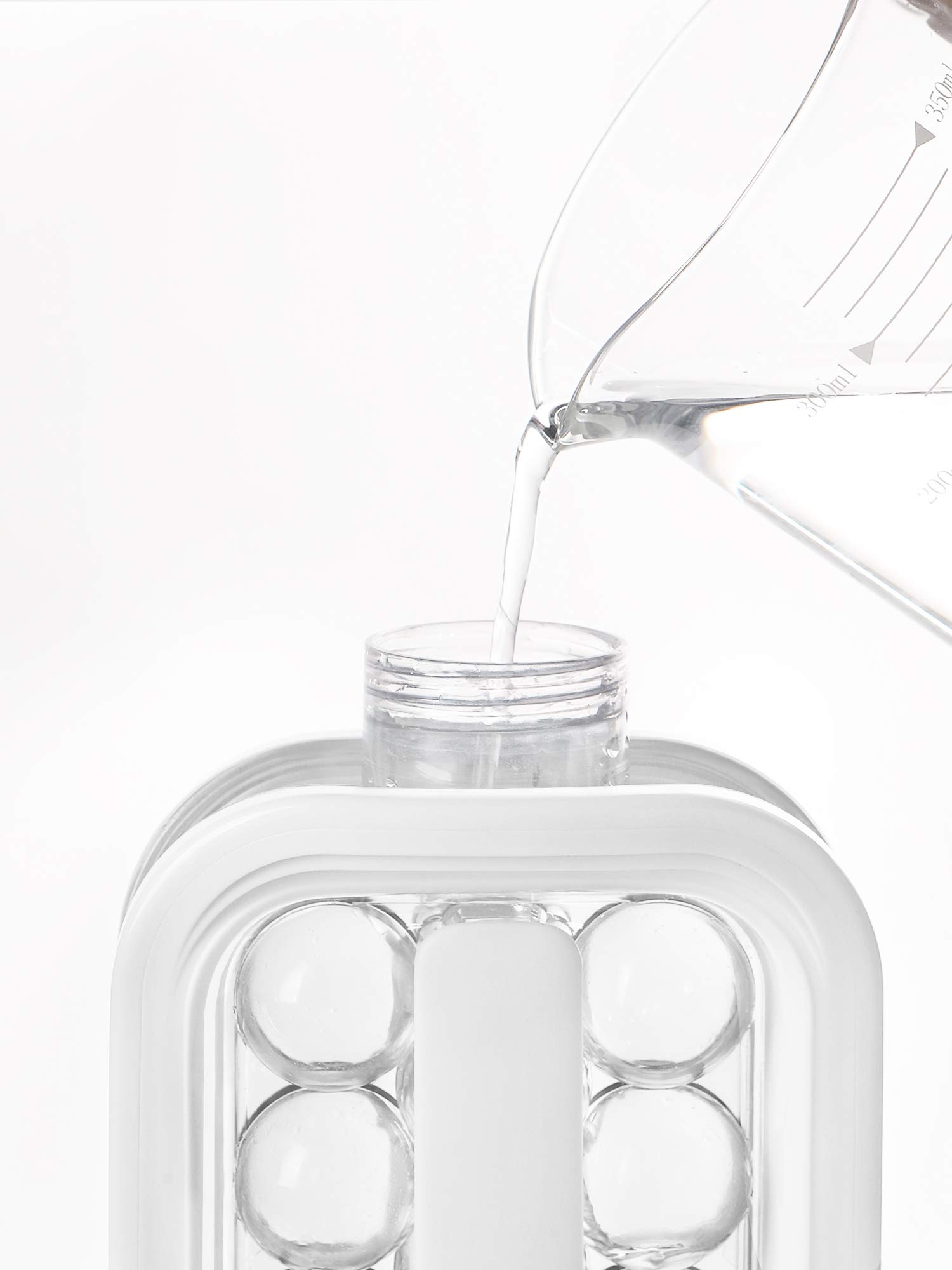 LittleStar Ice Cube Trays 2 in 1 Portable Ice Ball Maker Kettle With 17 Grids Flat Body Lid Cooling Ice Pop/Cube Molds For Hockey,Cocktail,Coffee,Whiskey,Champagne,Beer,Juice,Water (Gray)