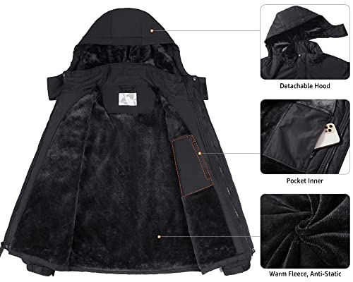 CAMEL CROWN Men's Waterproof Ski Jacket Warm Winter Snow Coat Mountain Windbreaker Hooded Raincoat Snowboarding Jacket