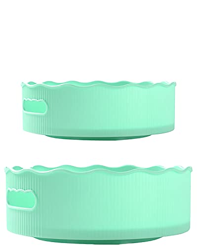 Lazy Susan Set of 2, Turntable Organizer Containers, Cabinet Pantry Organizer, Rotating Spice Rack for Kitchen, Fridge, Countertop, Bedroom, Home Office, Bathroom, Size 11.5" and 9.5"(Mint Green)