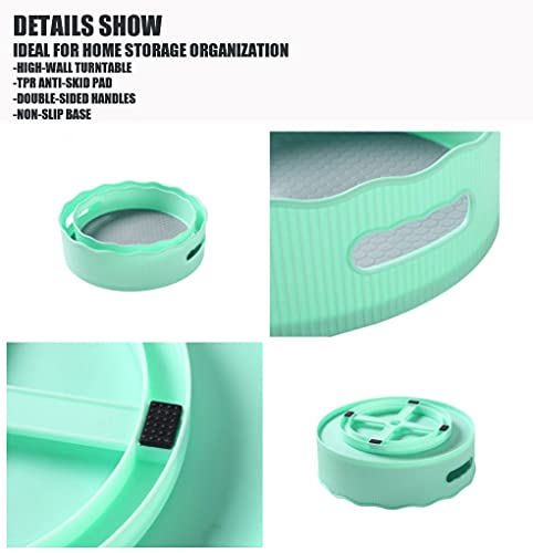 Lazy Susan Set of 2, Turntable Organizer Containers, Cabinet Pantry Organizer, Rotating Spice Rack for Kitchen, Fridge, Countertop, Bedroom, Home Office, Bathroom, Size 11.5" and 9.5"(Mint Green)