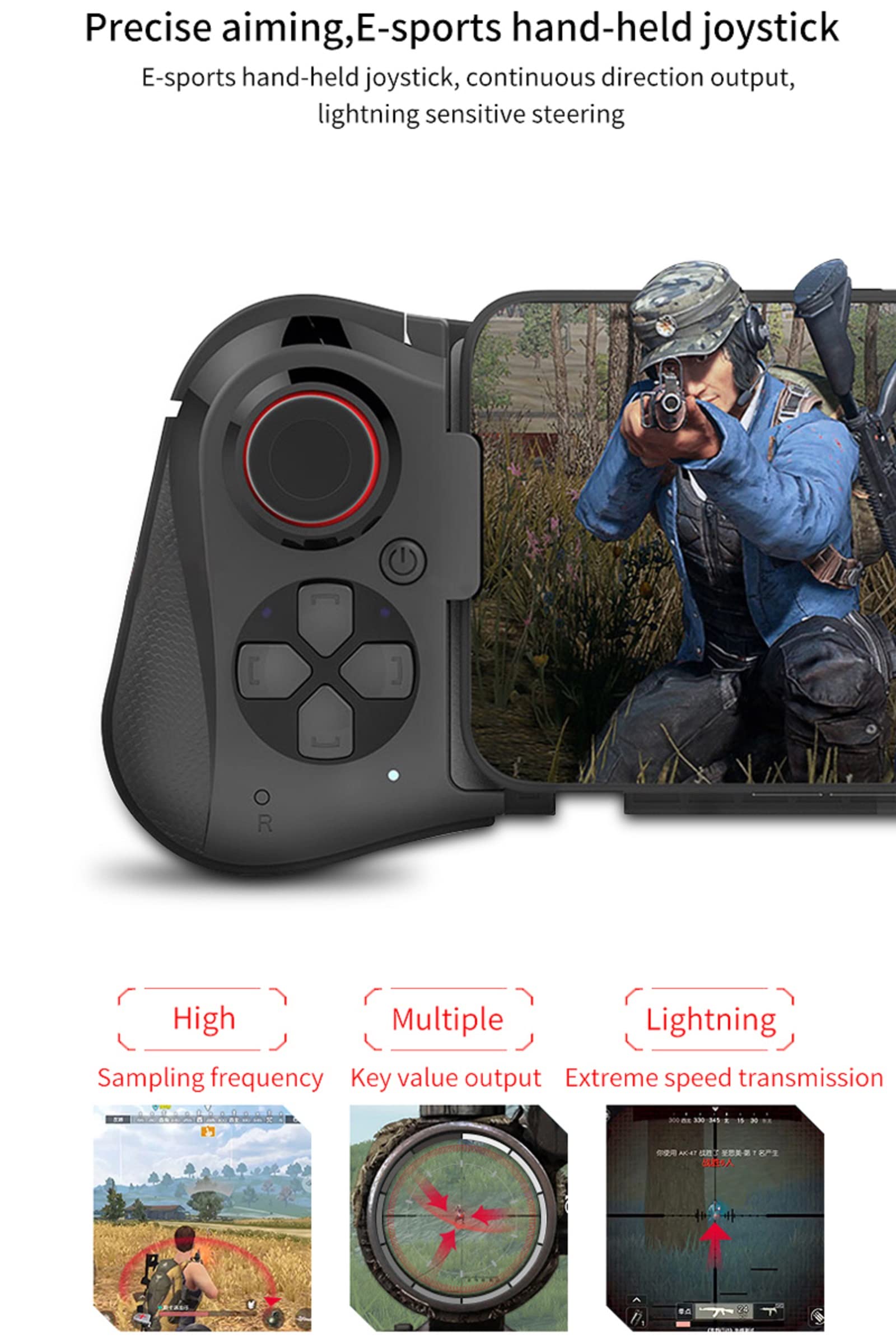 arVin Wireless Gaming Controller for Android/iPhone/iPad/iOS/MacBook/Samsung Galaxy/One Plus/TCL/Tablet/PC Gamepad Joystick with Analog Triggers/Stretchable/Direct Play for CODM Mobile/Genshin/Diablo
