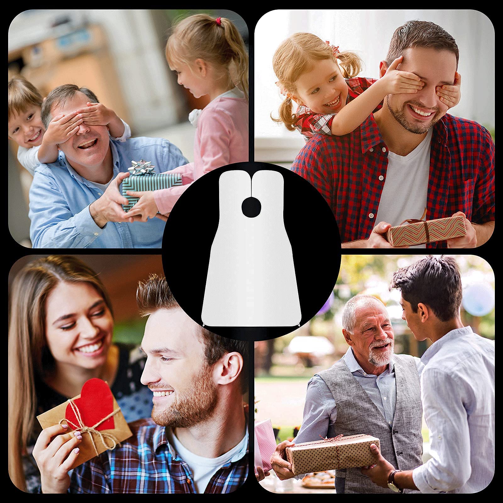 2 Pcs Beard Bib, Bead Bib for Shaving, Beard Apron, Waterproof Shaving Cloth Kit Non-Stick Beard Cape, Beard Trimming Bib with Strong Suction Cup, A Gift for All Men(Black+White)