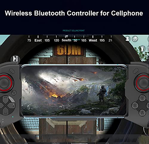 arVin Wireless Gaming Controller for Android/iPhone/iPad/iOS/MacBook/Samsung Galaxy/One Plus/TCL/Tablet/PC Gamepad Joystick with Analog Triggers/Stretchable/Direct Play for CODM Mobile/Genshin/Diablo