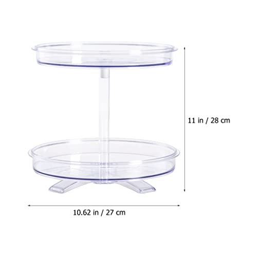 DOITOOL Kitchen Jar Holder Turntable Rack 2-Tier Rotating Cosmetics Organizer Makeup Storage Holder Kitchen Counter Cabinet Organizer Tray Seasoning Bottle Rack