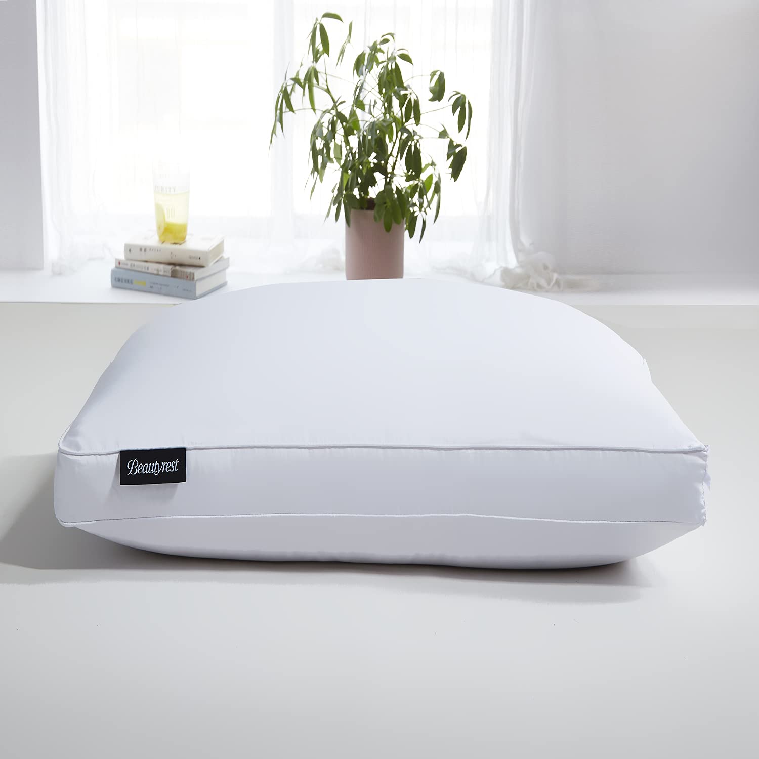 Beautyrest BT-DP-34 Sateen Cotton Hypoallergenic European White Goose Down Pillow with 2'' Gusset, King