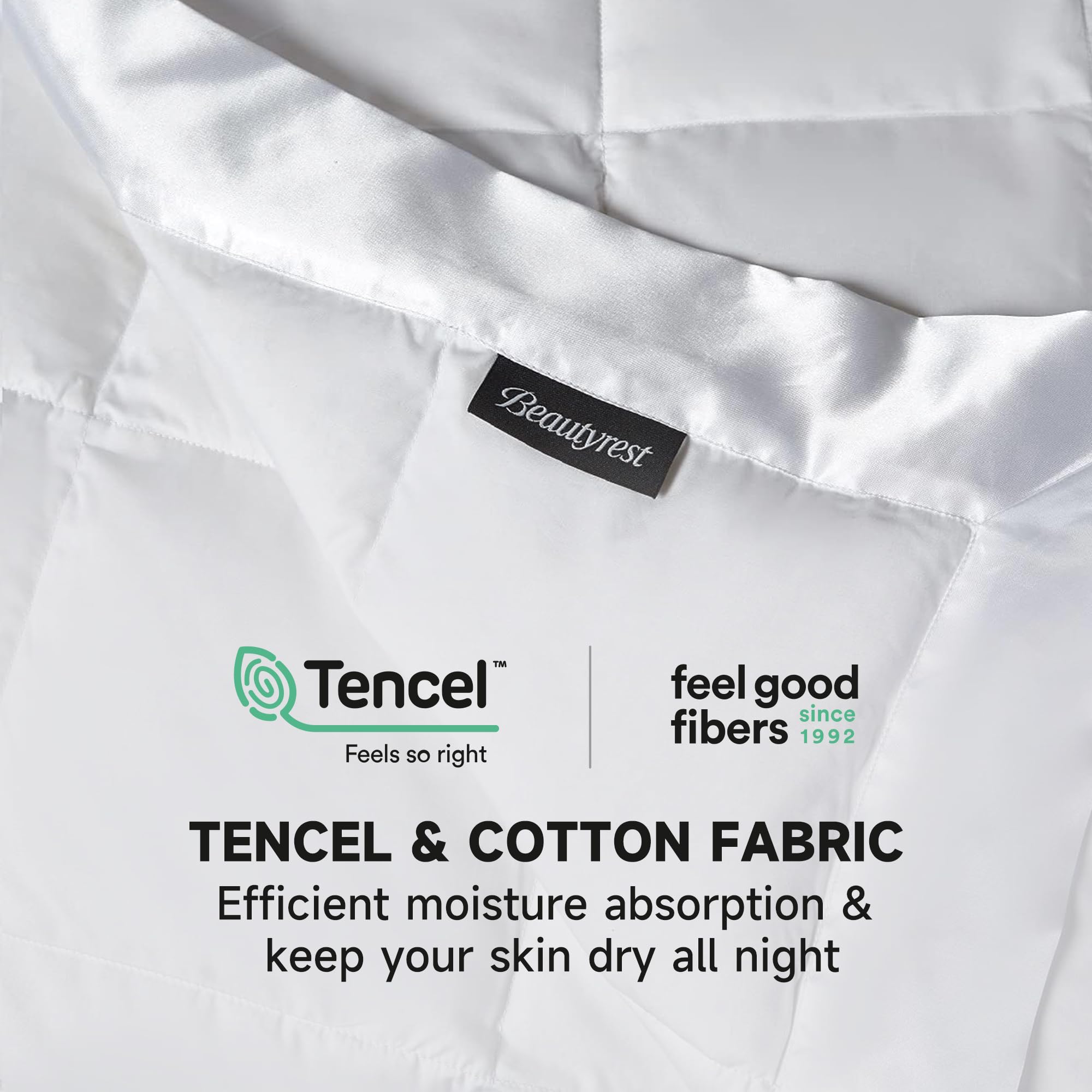 Beautyrest Tencel™ Lyocell/Cotton Blend Blanket, Breathable RDS White Down Blanket, 650 Fill Power Oversized Blanket, Light Warmth Bed Blanket with Silky Flange Binding