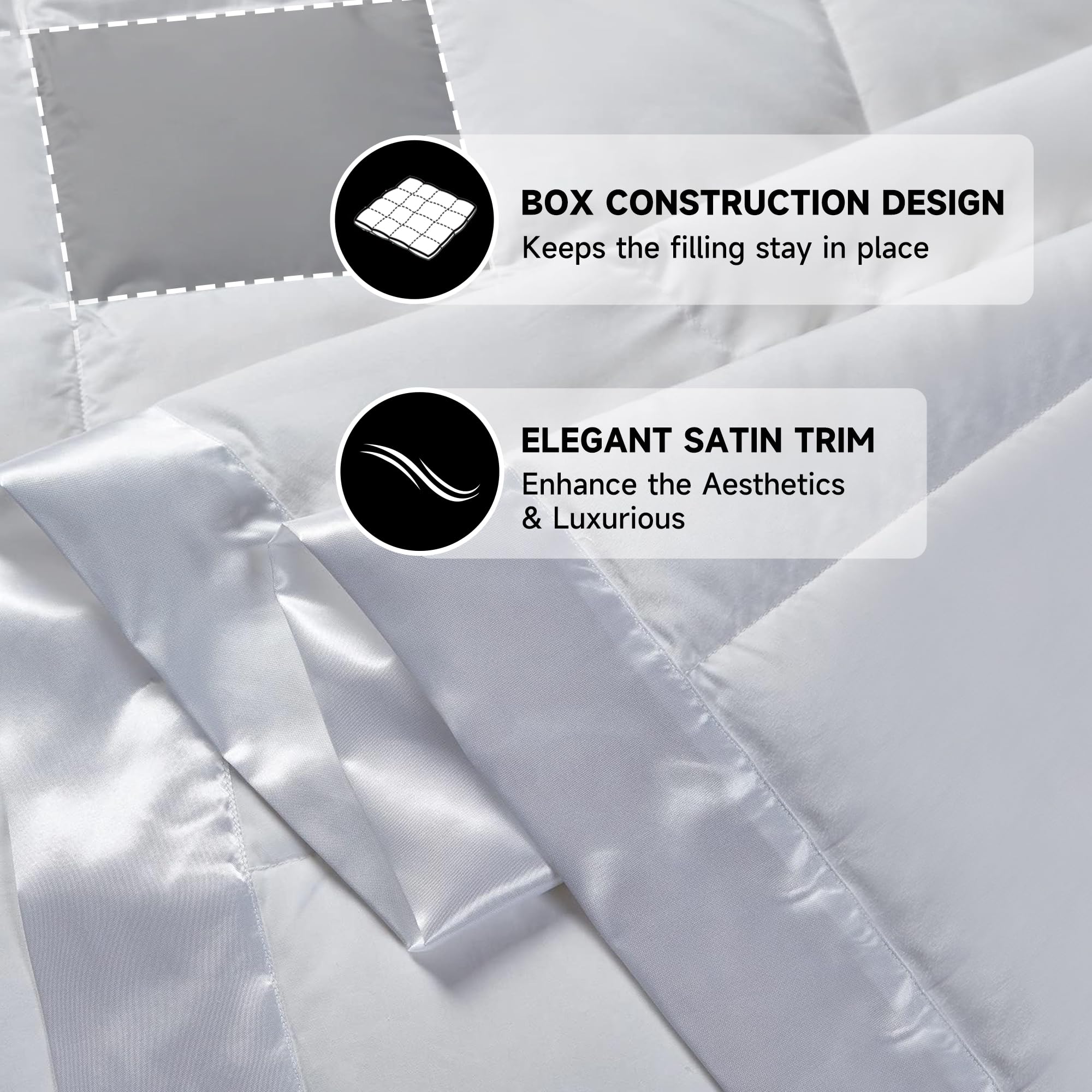 Beautyrest Tencel™ Lyocell/Cotton Blend Blanket, Breathable RDS White Down Blanket, 650 Fill Power Oversized Blanket, Light Warmth Bed Blanket with Silky Flange Binding