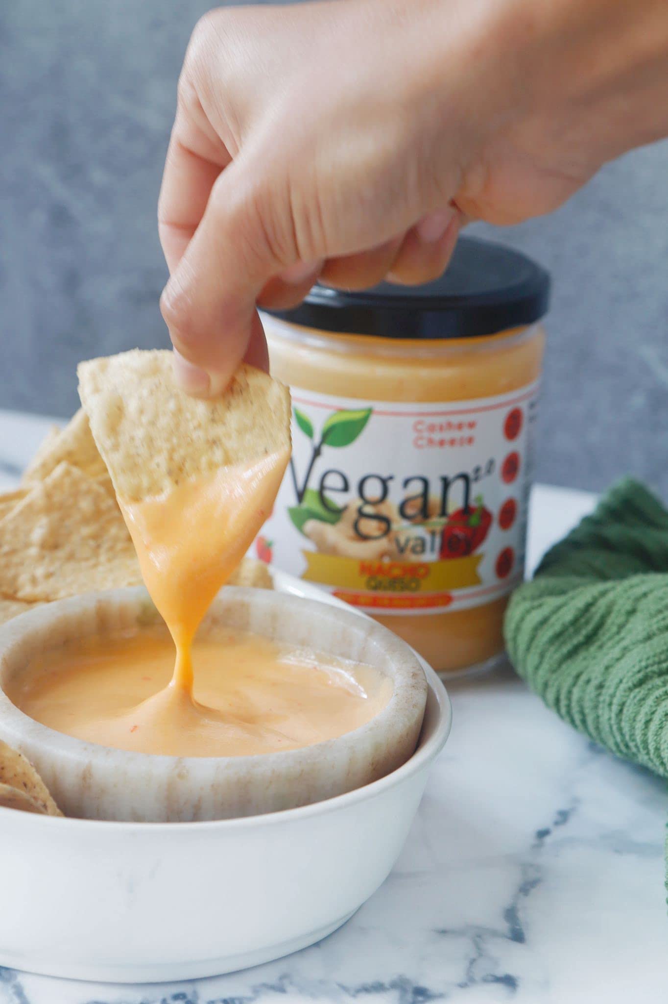 VEGAN VALLEY Cashew Nacho Cheeze Sauce, 14.5 oz - Shelf Stable, Tangy Vegan Nacho Cheeze -Certified Gluten-Free, Kosher, Dairy Free Cheeze -Non-GMO Plant-Based Cheeze Great As Vegan Pasta Sauce, Dip