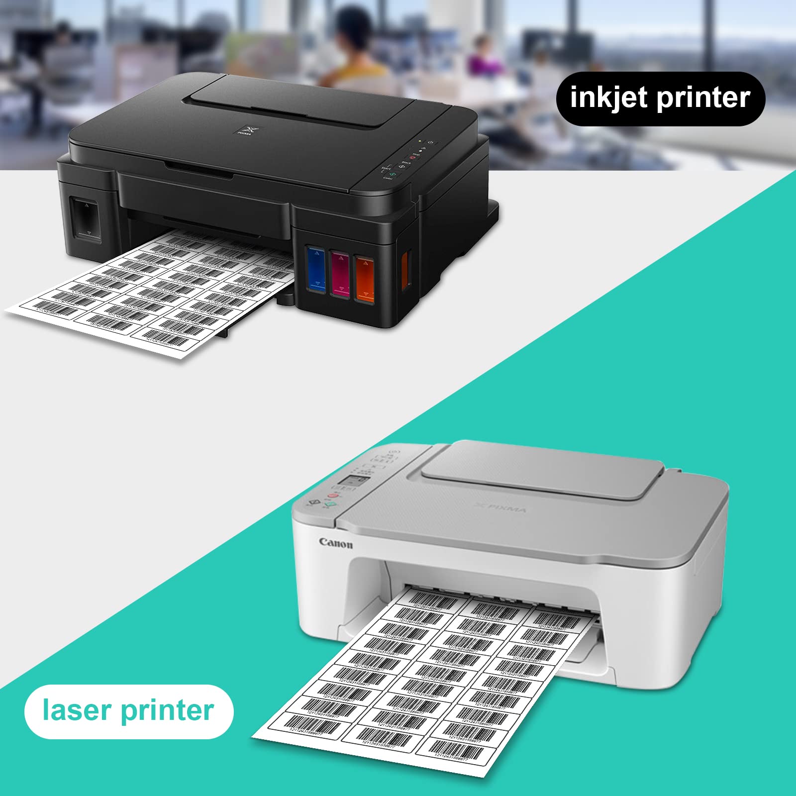 1" X 2-5/8" Address Labels 30 Per Sheet Sticker Paper for Laser and Inkjet Printers, 8.5"×11" White- 3000 Labels