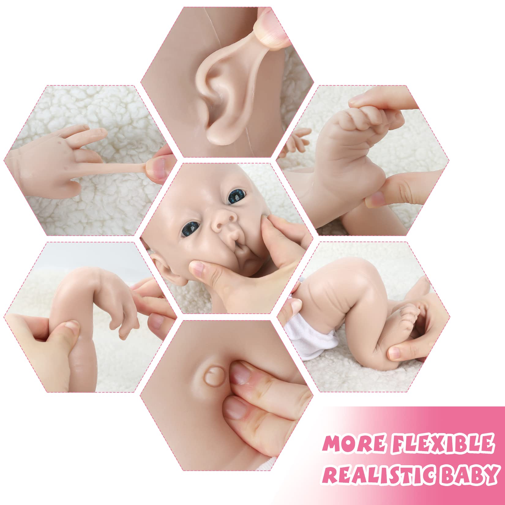 IVITA 19 inch Full Silicone Realistic Reborn Baby Boy Doll, Not Vinyl, Weighted Body, Imaginative Play