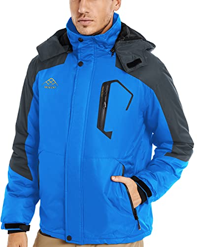 INVACHI Men's Waterproof Ski Jacket Warm Winter Snow Coat Hooded Windbreaker