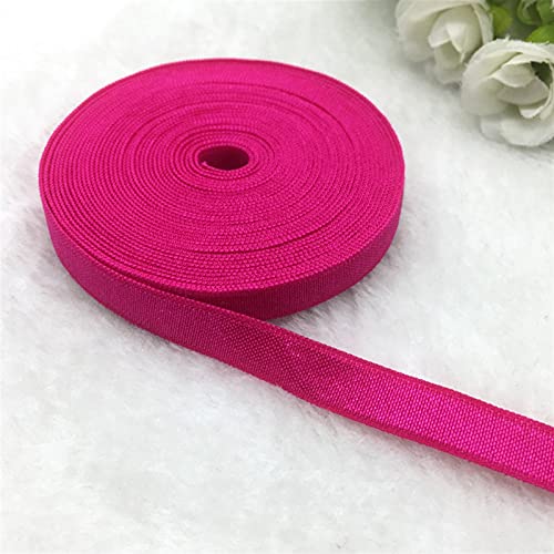 GMMDXD 5 Yards Rose Spandex Ribbon Multirole Fold Over Elastic Band for Sewing Ties Hair Accessories Waist Garment Accessory (Color : Rose)