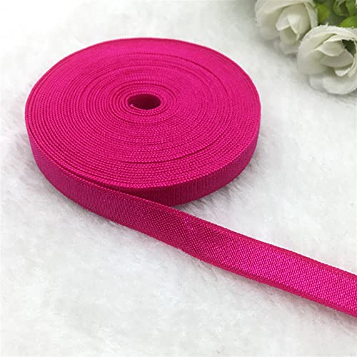 GMMDXD 5 Yards Rose Spandex Ribbon Multirole Fold Over Elastic Band for Sewing Ties Hair Accessories Waist Garment Accessory (Color : Rose)
