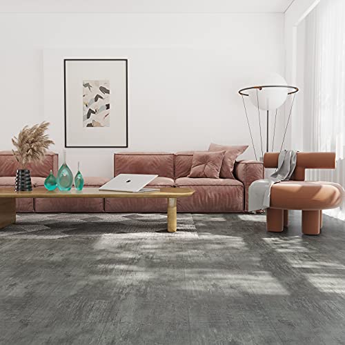 VEELIKE 12''x12'' Peel and Stick Wood Look Vinyl Tiles - 24 Pack, Waterproof, Self Adhesive, Removable, Distressed, Suitable for Floor, Bathroom, Bedroom, Kitchen