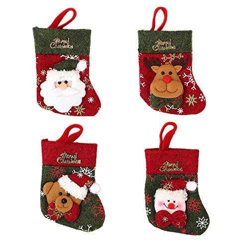 4 Pack of Christmas Cutlery Set, Snowman Santa Moose Knife and Fork Bag Cover Flatware Silverware Holders Xmas New Year Party Table Decoration Ornaments Socks