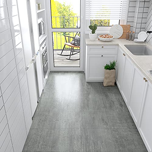 VEELIKE 12''x12'' Peel and Stick Wood Look Vinyl Tiles - 24 Pack, Waterproof, Self Adhesive, Removable, Distressed, Suitable for Floor, Bathroom, Bedroom, Kitchen