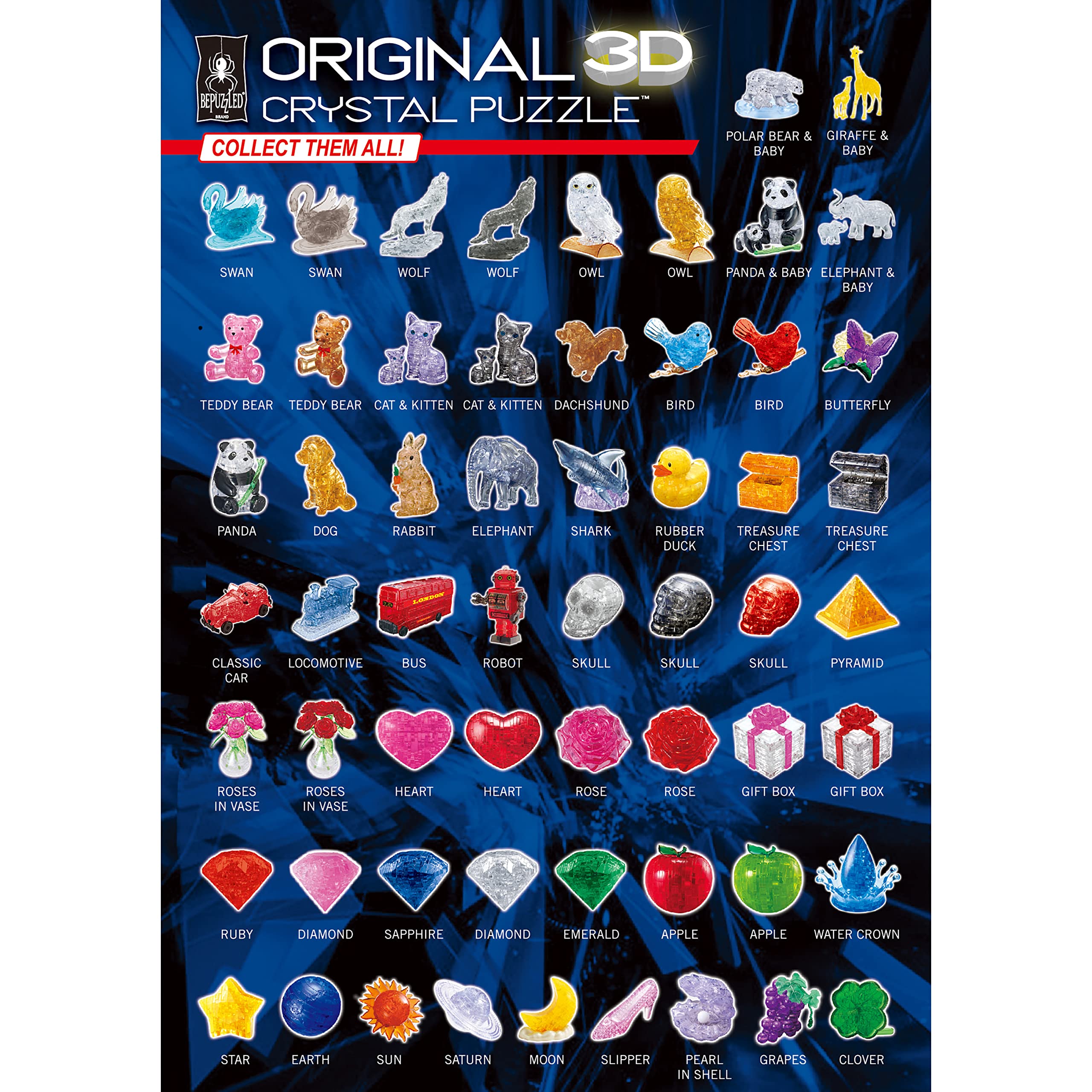 BePuzzled | Owl Original 3D Crystal Puzzle, Ages 12 and Up, Grey
