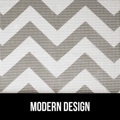 Gorilla Grip Drawer Liner and Under Sink Mat Liner, Both in Chevron Gray White Pattern, Drawer and Shelf Liner Size is 20x20, Under Sink Mat Size is 24x30, Waterproof, Easy to Trim, 2 Item Bundle