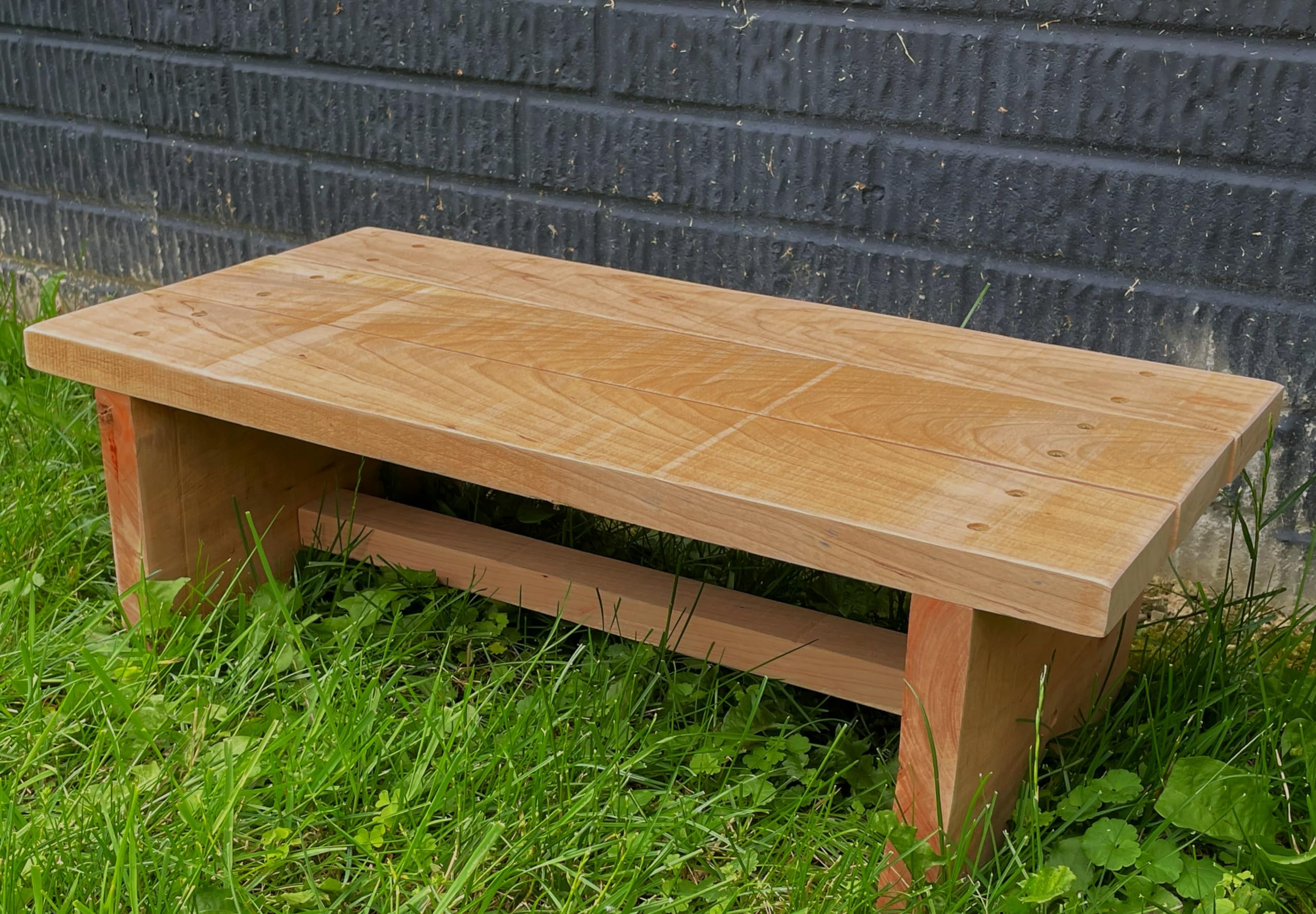 Authentic Amish Classic Amish Reclaimed Wood Step Sitting Stool Footstool Deck Patio Door Platform, Indoor Outdoor. Natural, Rustic, Heavy Duty, Versatile. Handmade in USA. 24 x 11 x 8”.