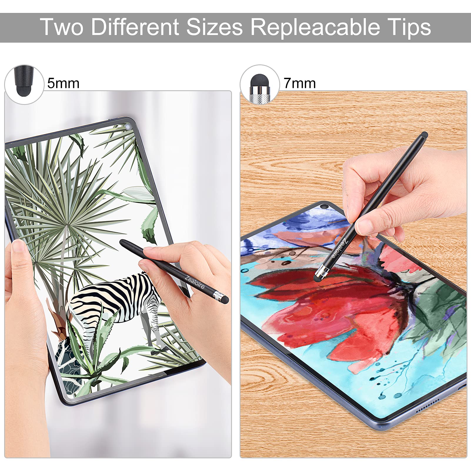 Stylus Pens for Touch Screens, Zealoire 2 in 1 Stylus High Precision Capacitive Stylus for iPad iPhone Tablets Samsung Galaxy All Universal Touch Screen Devices
